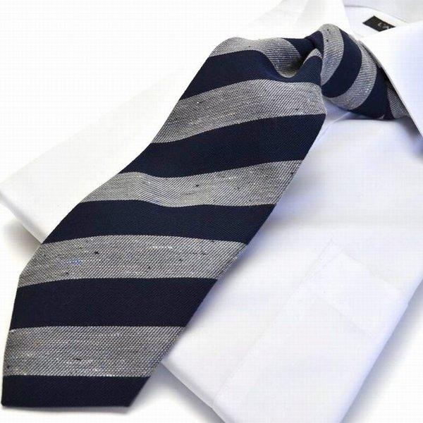 サイズ縦143センチ×幅8センチ材　質シルク(100％)色ネイビーとグレーのストライプ商品説明写真と多少の色の異なりはご了承下さい。 ポイント利用