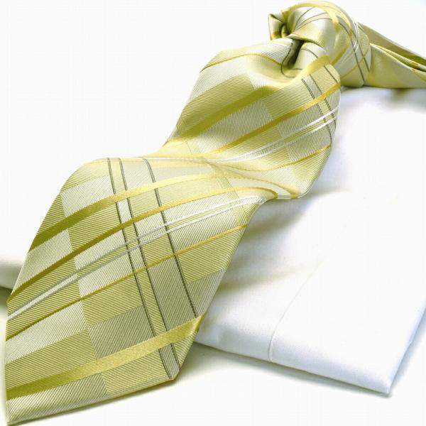 サイズ縦143センチ×幅8〜8.5センチ材　質シルク１００％色イエロー、シルバー、ホワイトのチェック柄　　　商品説明写真と多少の色の異なりはご了承下さい。 ポイント利用