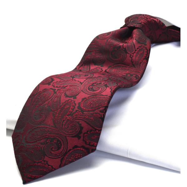 サイズ縦143センチ×幅8〜8.5センチ材　質シルク１００％色ボルドー、ブラックのペイズリー柄商品説明写真と多少の色の異なりはご了承下さい。 ポイント利用