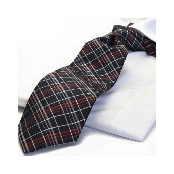 【20代/30代/40代/50代/60代】サイズ縦143センチ×幅8センチ材　質シルク100％色ブラック、エンジのチェック柄商品説明写真と多少の色の異なりはご了承下さい。 ポイント利用