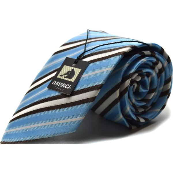 サイズ縦143センチ×幅8センチ 材　質ポリエステル１００％色ネクタイ(ポリ)/水色のデザインストライプ商品説明写真と多少の色の異なりはご了承下さい。 ポイント利用