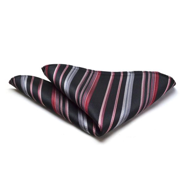 サイズ約25センチの正方形 材　質シルク１００％色ブラックベースにレッドのストライプ柄商品説明写真と多少の色の異なりはご了承下さい。 ポイント利用