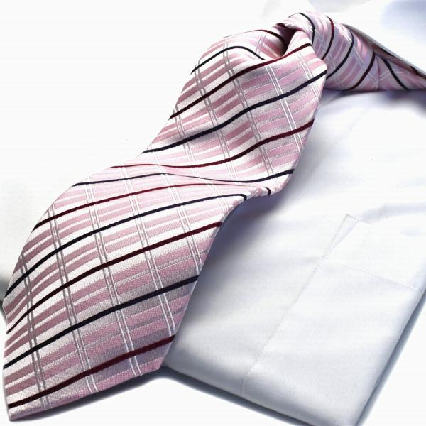 サイズ縦143センチ×幅8センチ材　質シルク１００％色ピンク、シルバー、ボルドー、ワインのチェック柄商品説明写真と多少の色の異なりはご了承下さい。 ポイント利用