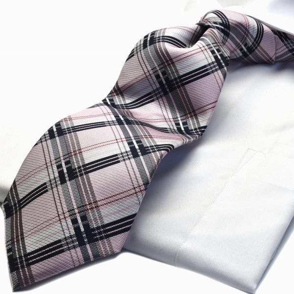 サイズ縦143センチ×幅8センチ材　質シルク１００％色ピンク、ブラック、ホワイトのチェック柄商品説明写真と多少の色の異なりはご了承下さい。 ポイント利用