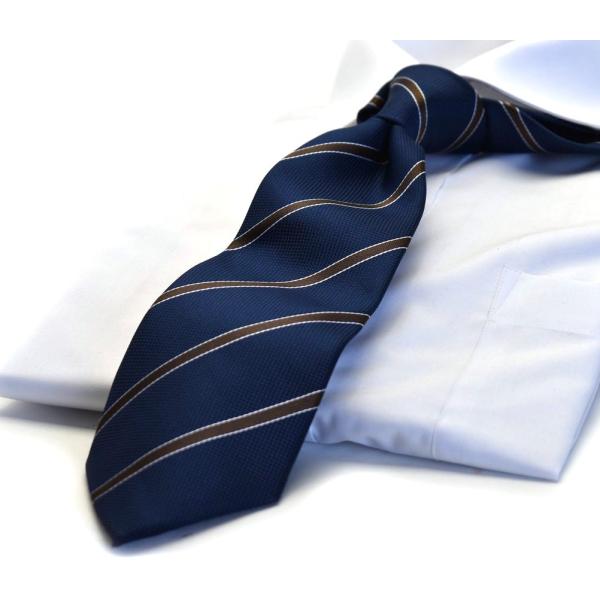 サイズ縦143〜145センチ×幅8センチ材　質ポリエステル１００％色ネイビーとブラウンのストライプ柄商品説明写真と多少の色の異なりはご了承下さい。 ポイント利用