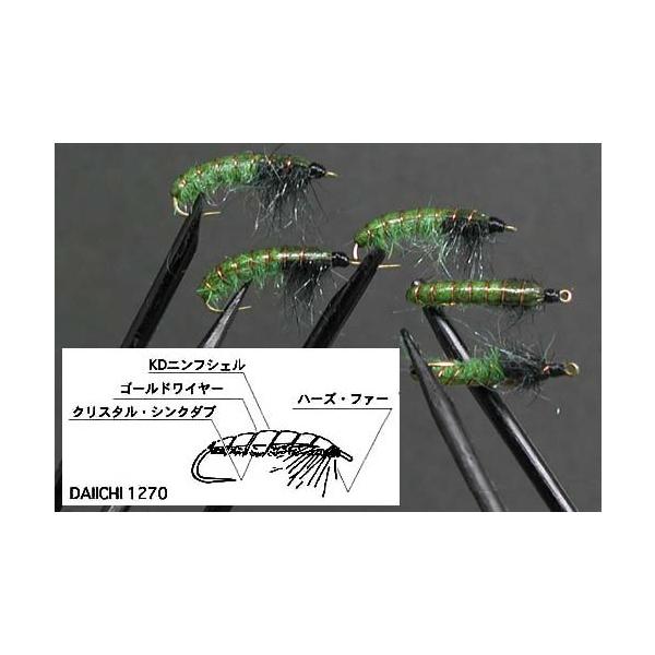 背側と腹側を対照的な質感とし、細長いフォルムで仕上げた本フライは、ヒゲナガや大型ストーンフライのラーバを意識したもの。流れに揉まれたときの印象は、本流エサ釣り師もビックリの質感です。夏に鮎釣り師が入るような、本流ガンガン瀬の大石回りを探って...