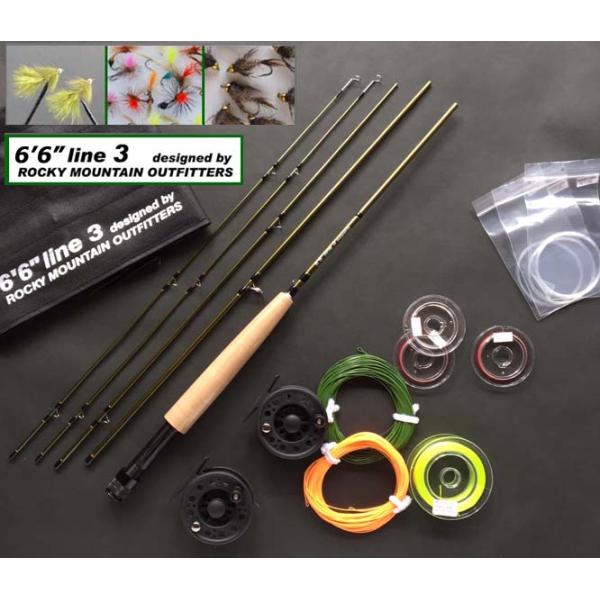 ロッキーマウンテン・アウトフィッターズ「ツインモーション・フライタックルセット」。リール２個、ライン２種同梱で、表層・深層を自在に攻略！