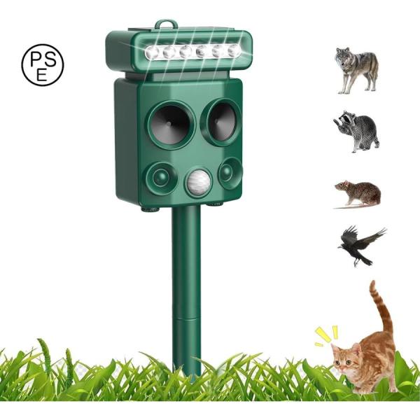 【2025最新増強版＆動物を自動撃退】最新高機能版の動物撃退器、赤外線自動感知で害獣などを感知。感知すると超音波スピーカーで、動物が嫌がる超音波を発生。動物は機械に慣れるという特性がありますが、当製品は揺らぎのある超音波で、厄介な動物慣れを...