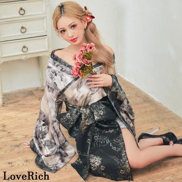 ☆商品説明☆華やかな花柄生地が目を惹く上品で色気のある花魁ドレス。しっとりとした光沢感のある生地に、大胆な花柄デザインを合わせ大人の女性らしい存在感を演出。袖口と襟元にはスパンコール入りのブラックレースをあしらい動くたびにキラキラと輝く華や...
