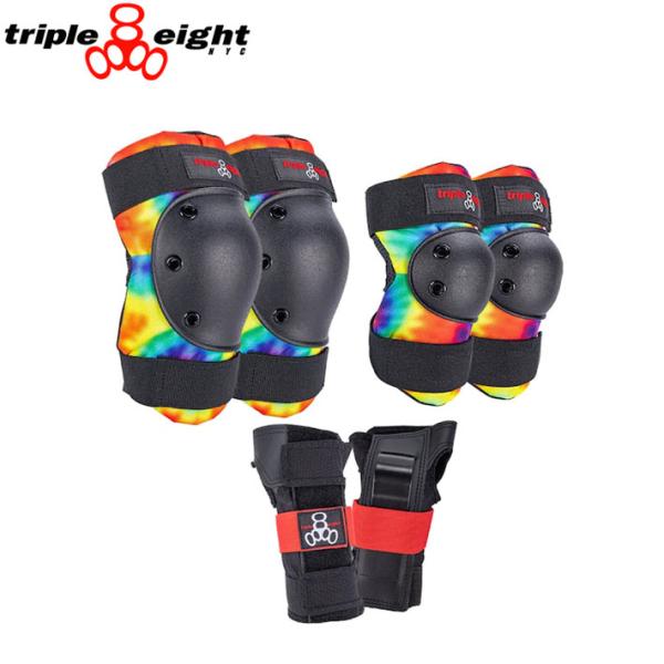 TRIPLE EIGHT トリプルエイト プロテクター Jr.SAVER SERIES PROTECTIVE 3PACK 膝 肘 手首 3点 セット TIE DYE 子供 ジュニア キッズ 男女兼用 スケボー スケートボード BMX 自転車...