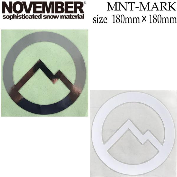 NOVEMBER ノベンバーMNT MARK　スノーボード　カッティングステッカー●カラー：ホワイト　・　シルバー●サイズ：180×180mm●日本製 ※メール便をご希望の場合、代引き決済はご利用頂けません。代引きをご希望の場合は、宅配便で...