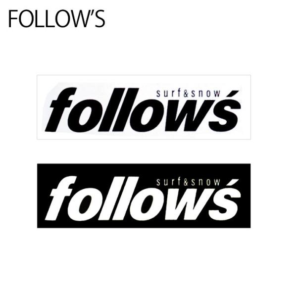 follows オリジナルのプリントステッカー150×45mmサイズのステッカーになりますカラーE 白ベース?黒ロゴサイズ:約150×45mm