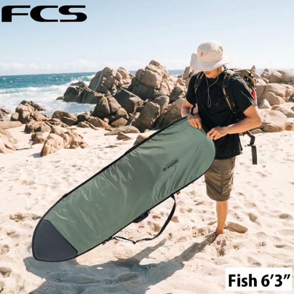 FCS Classic Cover Fishboard フィッシュボード用・5mmのパディング、水に強い420Dリップストップ素材の表面、逆巻きナイロンジッパー、ノーズ衝撃保護を備えた新しく改良されたクラシックカバー。・超軽量で耐久性は実証...