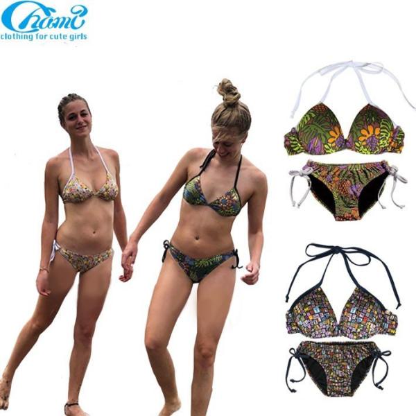 ・TOPは背中のフックで調節可能・カップ部分はポケットタイプで取外し可能なので自分サイズのパッドに取り替えも可能・BOTTOMSはリボンタイプUVカット　91％〜99％サイズ：ワンサイズ　【TOPS/アンダーバスト：約70-80cm　　　B...