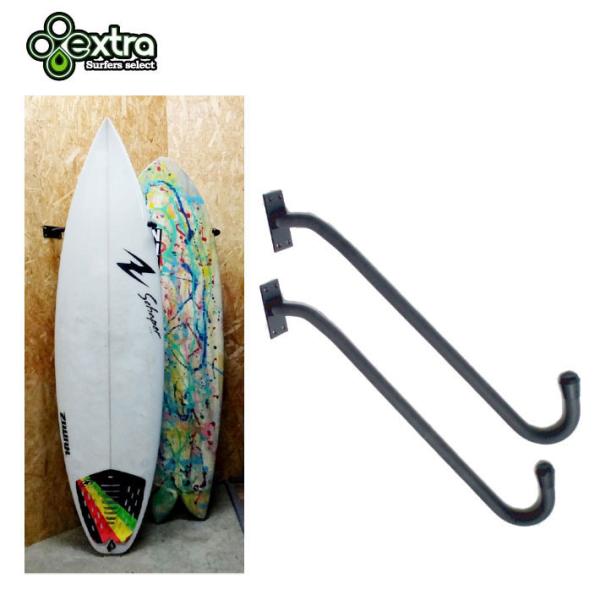 EXTRA Surfboard Wall Rack S壁に取り付けて使用するボードラック。タテ置き、ヨコ置き両方に使用できます。Sサイズ【ショートボード用】[素材]取付部分:鉄ラック部分:スポンジ