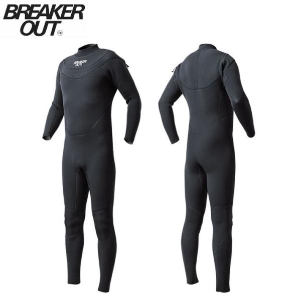 2025 BREAKER OUT ウェットスーツ ブレーカーアウト 3／2mm フルスーツ メンズ HYBRID U-ZIP [234] ウエットスーツ JP-STOCK 国産 日本製 サーフィン SUP ダイビング シュノーケリング