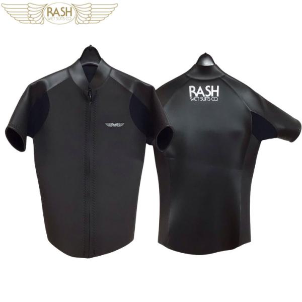 数量限定生産！2024 RASH ラッシュ ウェットスーツ ジャケット タッパー 半袖 サーフィン フロントジップ 2mm メンズ FRONT ZIP JACKET メンズ ウエットスーツ