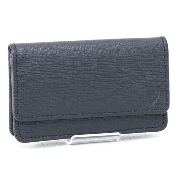 ■商品名：BUSINESS AND CREDIT CARD CASE■カラー：ネイビー(NAVY)■金具色：シルバー色■素材：カーフ■サイズ：H約6.7cm×W約11cm×D約1.5cm■仕様：スナップボタン開閉、メインポケット×1、カード...