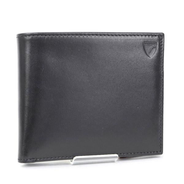 ■商品名：BILLFOLD COIN WALLET■カラー：ブラック(BLACK)■金具色：シルバー色■素材：カーフ■サイズ：H約9.7cm×W約11.5cm×D約2.5cm■仕様：オープン開閉、スナップボタン付き小銭入れ×1、札入れ×2、...