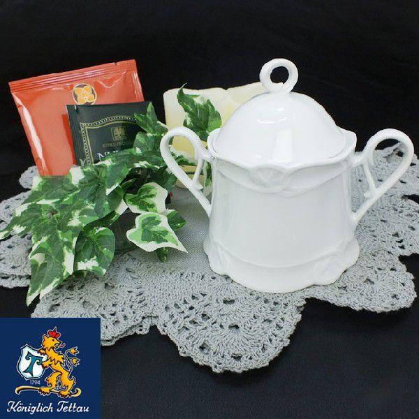 ■素材：磁器■カラー：ホワイト■サイズ：縦約9.4cm×横幅約13.5cm×高さ約11cm■重さ：約255gKoeniglich Tettau（ケーニックリッヒ テッタウ）は、マイセン，ローゼンタールに次ぐ、ドイツのバイエルン地方で最も古い...