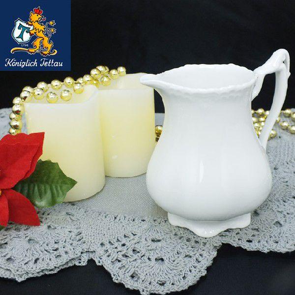 ■素材：磁器■カラー：ホワイト■サイズ：縦約7.3cm×横幅約9.5cm×高さ10cm■重さ：約150gKoeniglich Tettau（ケーニックリッヒ テッタウ）は、マイセン，ローゼンタールに次ぐ、ドイツのバイエルン地方で最も古い王室...