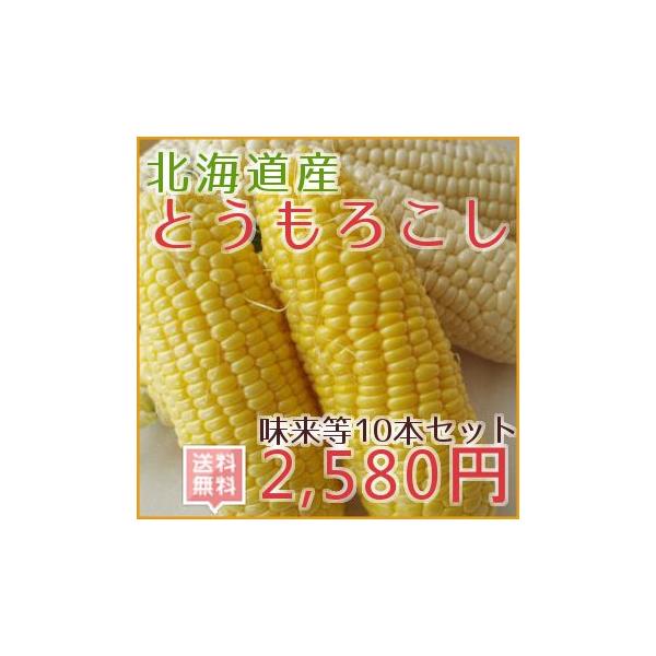 【発売日：2026年07月25日】【お詫び】ページ内に一部3980円以外の表記がございます。申し訳ございません。【送料無料】北海道とうもろこし１０本セット味来等イエロ−系とうもろこし１０本の詰め合わせです。※Ｌまたは２Ｌサイズの厳選された大...