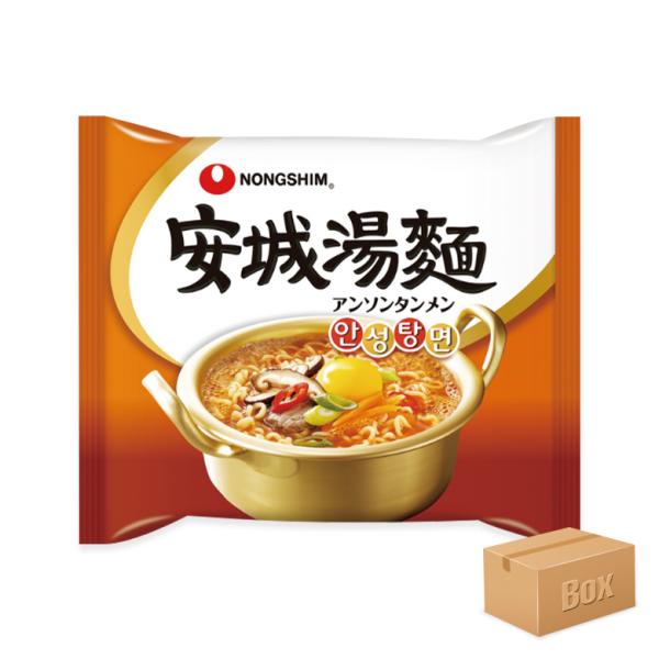 ■商品内容：農心 安城湯麺「アンソンタン麺」■内容量：125g × 40袋■原材料：[麺]：小麦粉(オーストラリア産、アメリカ産)、パーム油(マレーシア産)、ジャガイモデンプン、卵殻カルシウム、精製塩、麺類添加アルカリ剤、ニンニク調味液、オ...