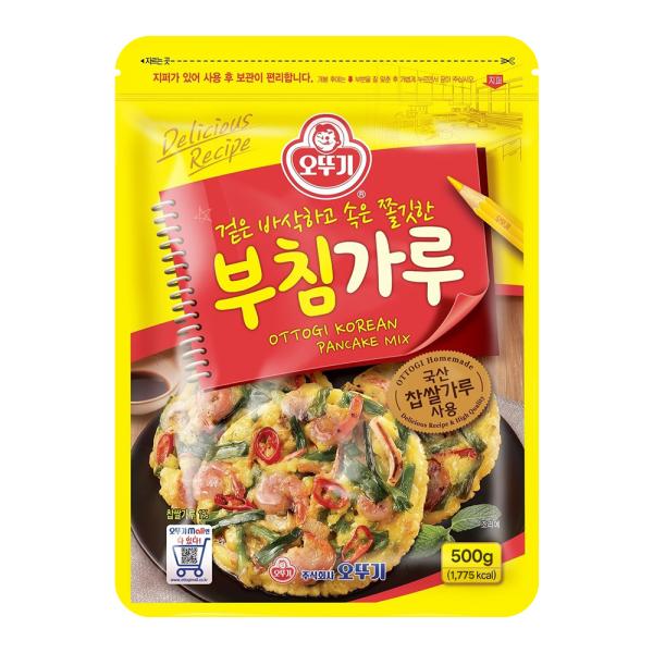 ■商品名：オットギ チヂミ粉■内容量：500g■原材料：小麦粉（米国産）、砂糖、食塩、調味玉葱粉A、 エル-グルタミンナトリウム■原産国：韓国■賞味期限：枠外上部記載■保存方法：直射日光を避け、湿気のない涼しい場所で保存して下さい。■発送方...