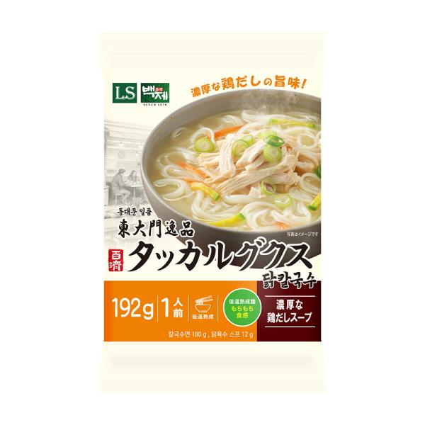 ■商品の特徴：鶏だしの旨みを生かしたコク深いスープと、つるっともちもちした熟成麺を楽しめる韓国式カルグクスです。小麦粉に米粉と小麦でん粉を合わせた麺は、のど越しがよく食べ応えも十分。乾燥ねぎやにんじん、卵フレーク入りで、水・麺・スープを鍋に...