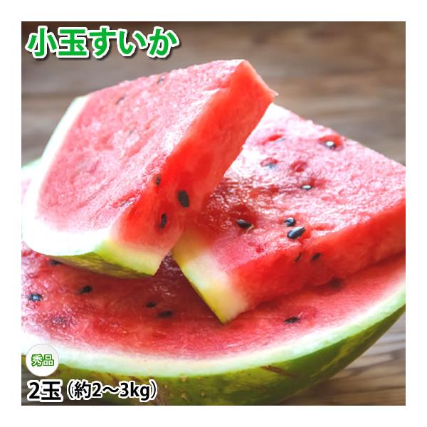 【発売日：2026年06月02日】■名称小玉すいか■産地熊本県産■内容量秀品2玉 (約2〜3kg）L〜2Lサイズ■送料下記地域は別途送料を頂いております。※東北300円・北海道500円・沖縄離島1,000円別途送料が掛かります。予めご了承く...