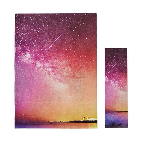 ・流れ星 ブックカバー ・・PatternName:単品・【素材・材質】ポリエチレン不織布　粘着シート・   【サイズ】縦200 x 横150 (ｍｍ)(半分に折りたたんだ時）<br> 縦360 x 横420 (ｍｍ)（広げたサ...
