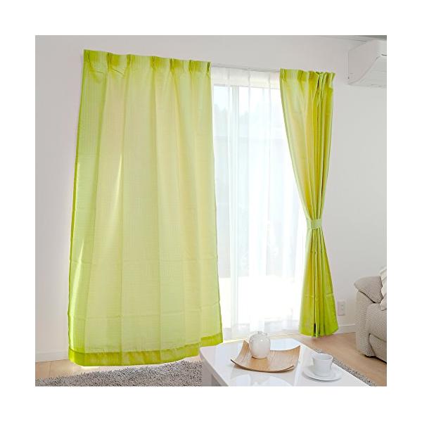 ・k)イエローグリーン 幅100cm×丈200cm 7148785F・・Color:k)イエローグリーンSize:幅100cm×丈200cm・商品サイズ(cm):幅約100×丈約200・   材質:厚地:ポリエステル100%・薄地:ポリエス...