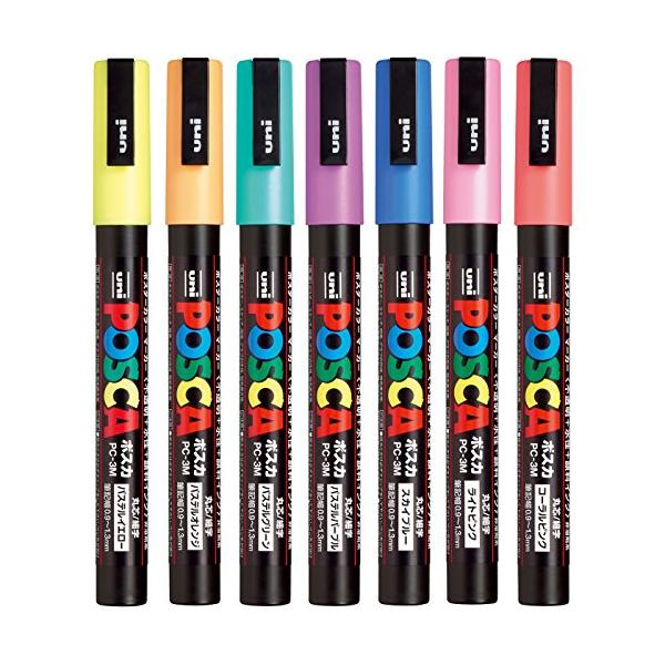 ・7色セット  PC-3M 7C・・Color:7色セットPatternName:単品・7色セット : インク色:パステル(イエロー、オレンジ、グリーン、パープル)、スカイブルー、ライトピンク、コーラルピンク・   細字丸芯/線幅0.9~1...
