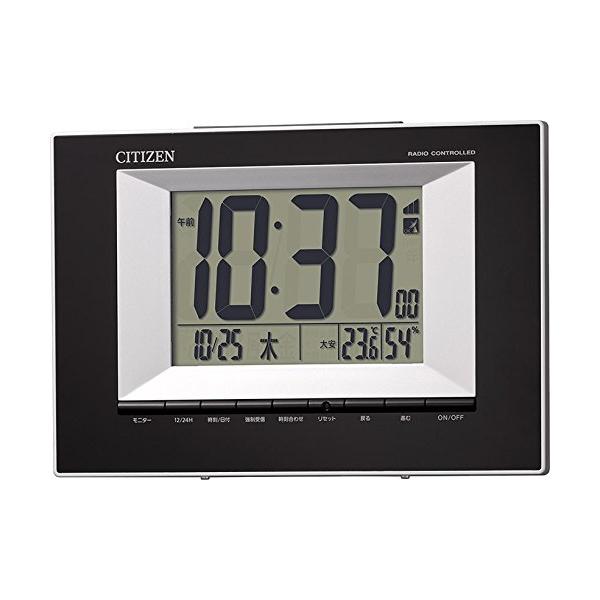 ・ブラック  8RZ181-002・・Color:ブラック・サイズ:18.8×12.9×3.0cm・   生産国:中国・   秒:デジタル表示・   ムーブメント:電波・   掛け置き兼用・   温度計:-9.9~50℃・   湿度計:20...