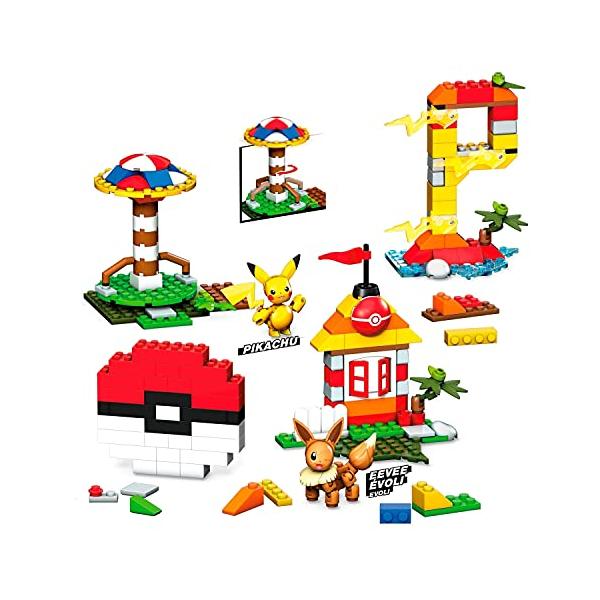 ・  GMD35・・Style:1、ピカチュウとイーブイ・自分だけのポケモンの世界が創造できるブロックのセットです。・   ピカチュウとイーブイを飾って遊ぶことが出来ます。・   遊び終わったら箱に片付け・収納が出来ます。・   合計460ピース