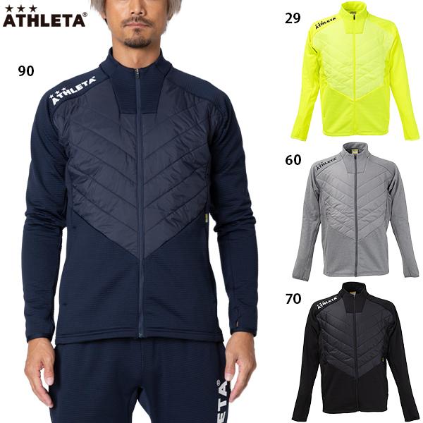 ストレッチ性の高い、裏起毛パッティングトレーニングジャケット。【素材】本体：ポリエステル95％、ポリウレタン5%メッシュ：ポリエステル84%、ポリウレタン16%胸切替部分：ナイロン100%中綿：ポリエステル100%【カラー】29：Fイエロー...