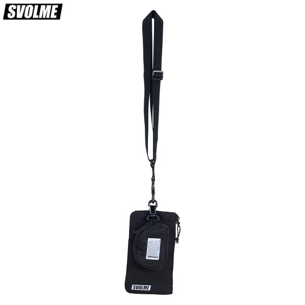 スマホケースと小物入れが連なったネックポーチ。小物入れはカラビナ付きなので、他のバッグなどにも付け替え可能。【素材】ポリエステル100%【カラー】010：ブラック【サイズ】スマホパスケース：W20×H11cmミニジップケース：W10×H7×...