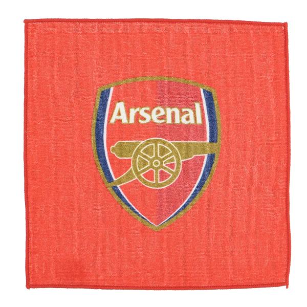 プレミアリーグ アーセナルFCのエンブレムがデザインされたハンドタオル。【素材】綿【サイズ】25cmｘ25cm