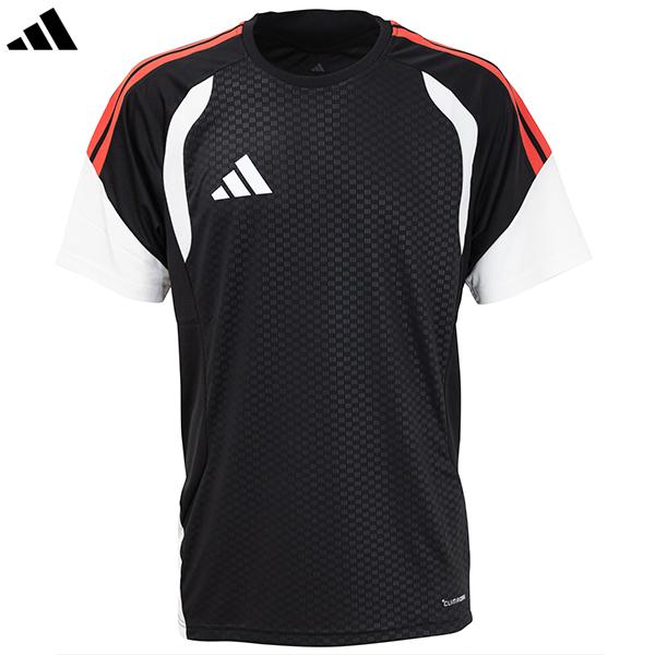アディダス『TIRO』シリーズのコンペティション 半袖トレーニングシャツ。フロントパネルにエンボス加工のデザイン要素をあしらい、胸部には通気性を高めるアイコニックなメッシュのインサート。【素材】インターロック【カラー】KA7582：ブラック...