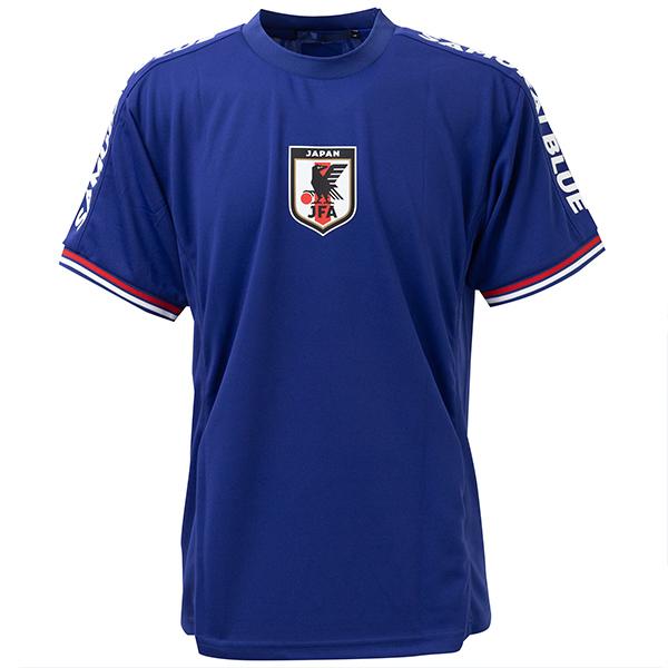 サッカー日本代表のプレーヤーズTシャツ。サッカー日本代表オフィシャルグッズ。【素材】ポリエステル100%【カラー】ブルー【サイズ】KIDS：着丈56cm、身幅40cmXS：着丈62cm、身幅44cmS：着丈65cm、身幅47cmM：着丈68...
