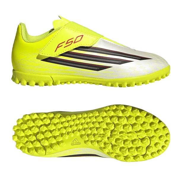 adidas『BORN FOR FOOTBALL PACK』F50 CLUB VEL TF / ターフ用トレーニングシューズは、子どもたちのサッカーへの情熱を応援する一足。俊敏な動きと正確なキックを両立し、すべての若きプレーヤーの力を最大限...