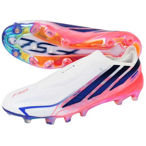 adidas『CHAOS VS CONTROL PACK』F50 ハイパーファスト ELITE レースレス AG サッカースパイクは、スピードを武器にするプレーヤーのための一足。人工芝サーフェスでのプレーに最適。プライムニットテクノロジーが...