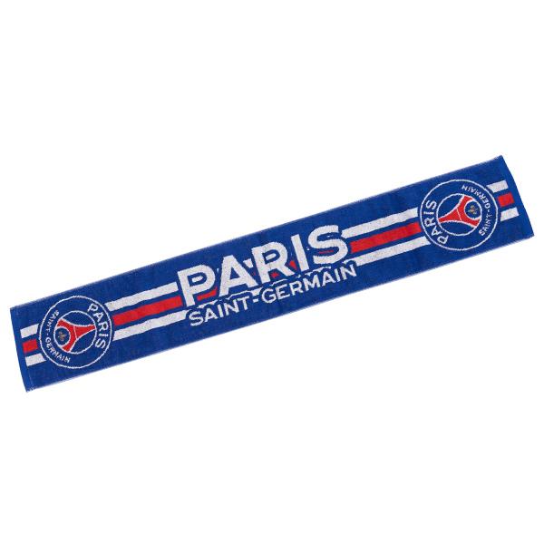 リーグアン パリサンジェルマンのクラブロゴとエンブレムがデザインされたタオルマフラー。【素材】綿【サイズ】約120cm×20cm