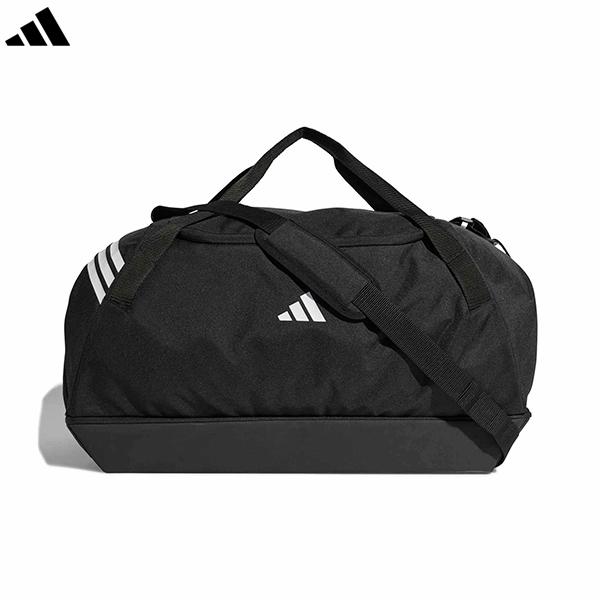 アディダス『TIRO』シリーズのダッフルバッグ(L)。【素材】プレーンウィーブ/ポリエステル100%【カラー】JY7946：ブラック×ホワイト【発売時期】2026年春夏