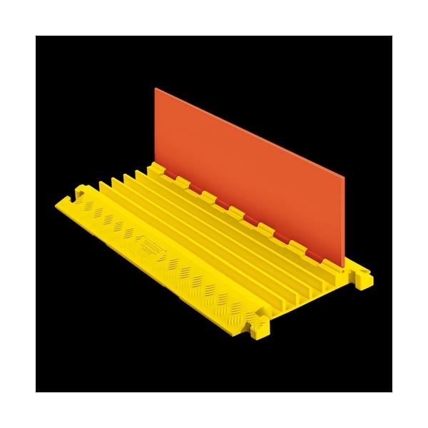 フェスティバル・アミューズメントパークなど人通りの多い箇所に最大耐荷重4,763kgのジェネラルパーパス・ケーブルプロテクター。最大耐荷重：4,763kg（CP5X125-GP） 使用できるケーブルの直径：33mm（CP5X125） 寸法：...