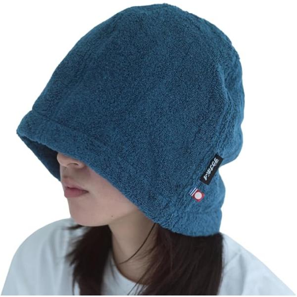 サウナボーイ ゆったり今治産タオルサウナハット ネイビー 抗菌仕様 サウナハット サウナキャップ サウナ 今治