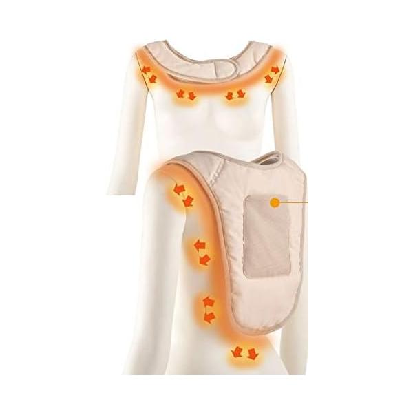 ユメロン 背中岩盤浴サポーター ポケット付き ベージュ 冷え防止 防寒