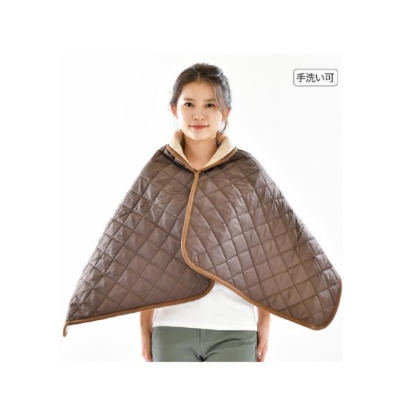 ユメロン オーラ蓄熱 マルチキルト 裏フリース ダークブラウン ひざ掛け