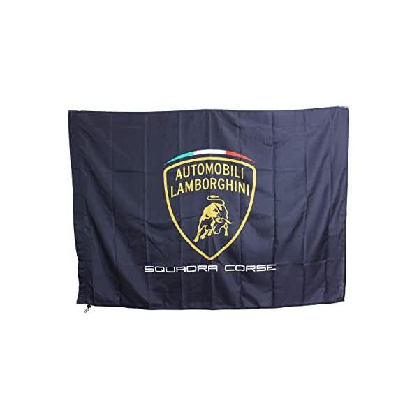 サイズ：140cm×100cm創業者のフェルッチオ・ランボルギーニがフェラーリの「跳ね馬」に対抗して付けたマークであるとも、また、農家だった事や本人が闘牛好きだったこと、フェルッチオ氏が牡牛座だったからという諸説あるランボルギーニのエンブレ...