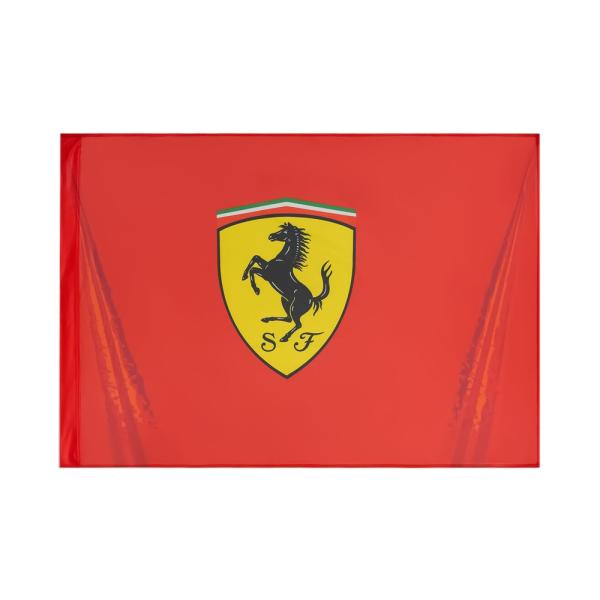 サイズ： 100cm×140cm 素材：ポリエステル100％製造国：中国備考：棒袋のぼり（左側の辺を袋状に縫製）応援グッズとして欠かせないビックサイズのフラッグです。中心にSFロゴが配置されたフェラーリファン必見のアイテムです。